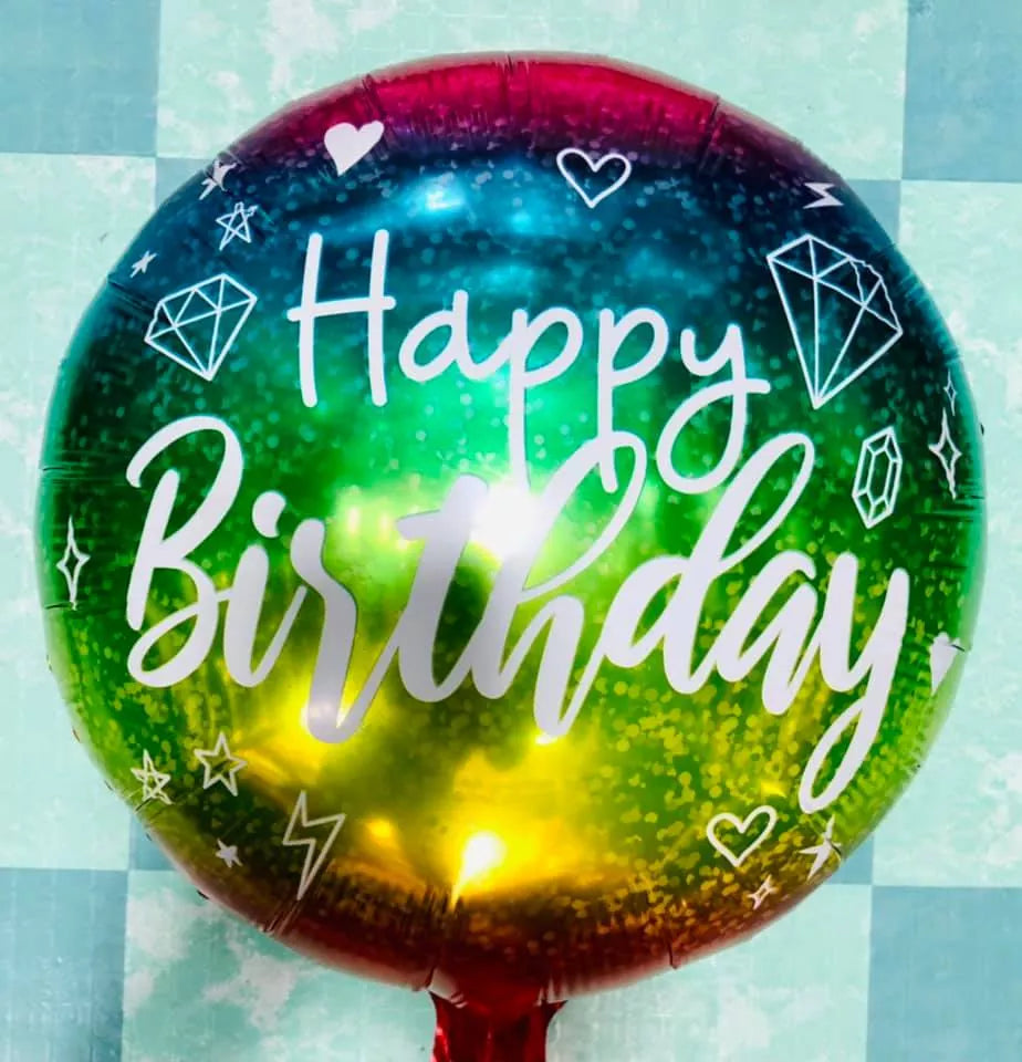 Happy Birthday Chrome colorful – CREATIVE LOVE FLOWER DESIGN SERVICES